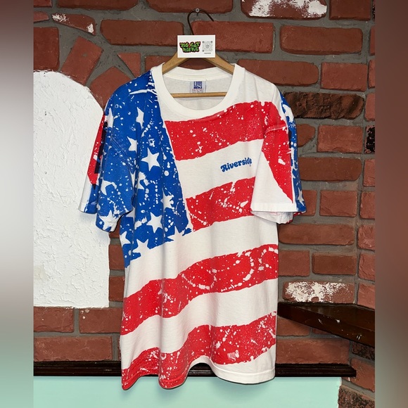 Unisport | Shirts | Vintage Unisport Riverside Usa American Flag ...